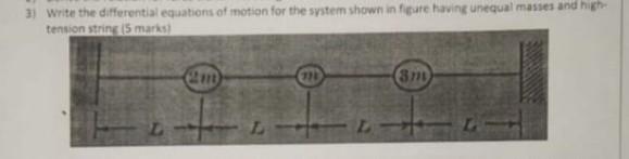 Solved Write the differential equations of inotion for the | Chegg.com