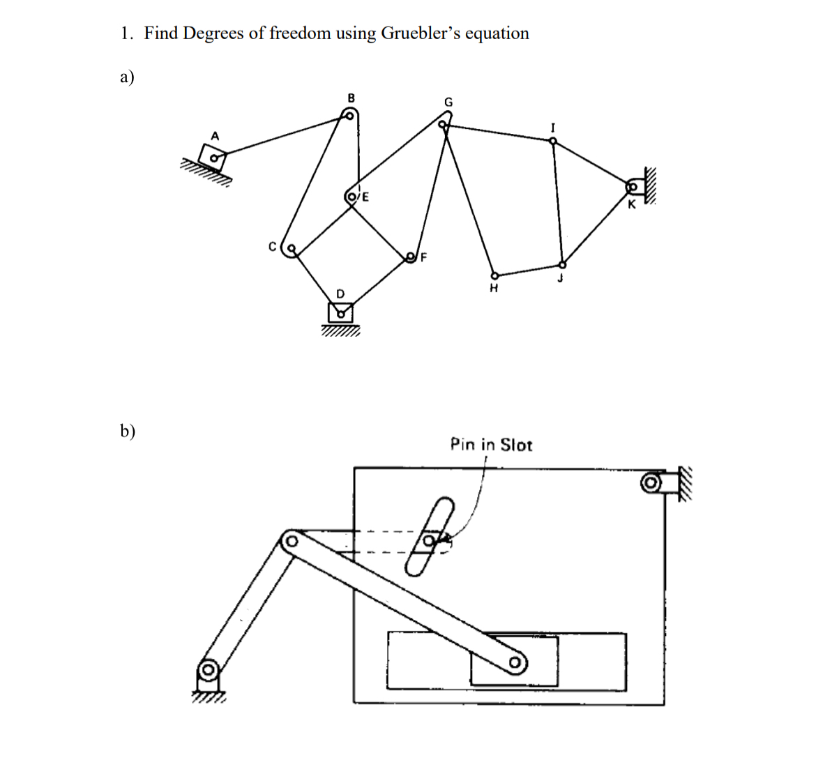 Solved Find Degrees of freedom using Gruebler's equationa)b) | Chegg.com
