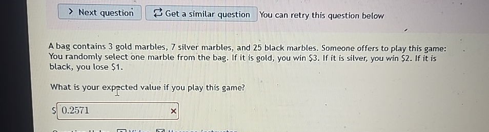Solved Get a similar question You can retry this question | Chegg.com