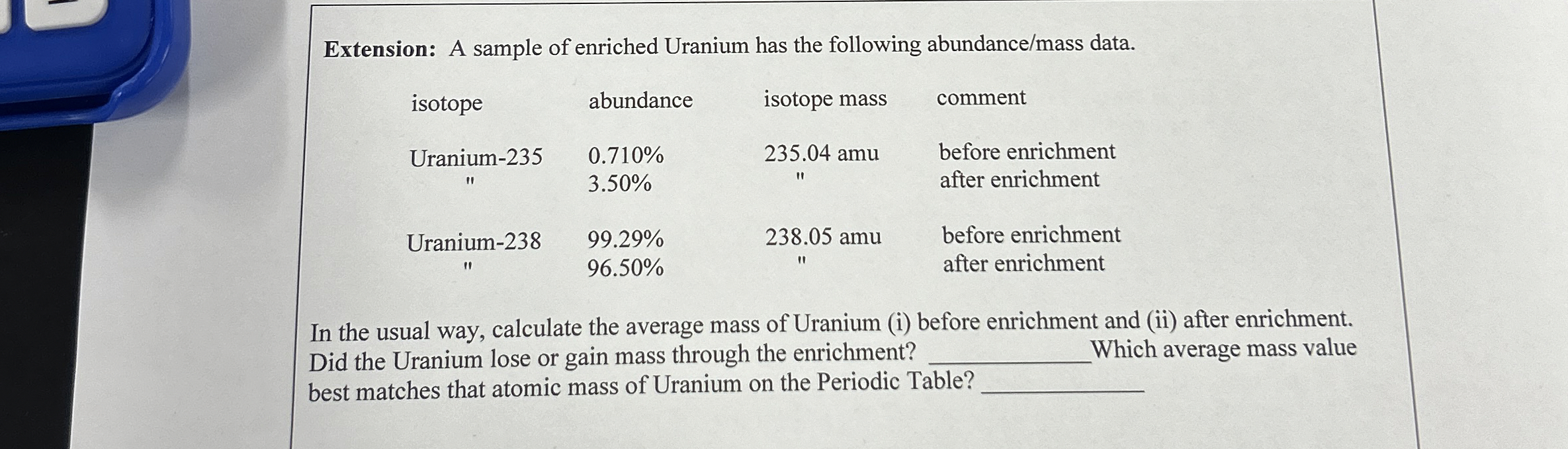 Solved Please complete the chart for the (neutral) ﻿isotopes | Chegg.com