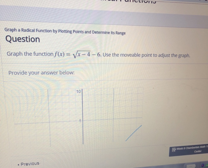 Solved " সা। UICIDIO Graph a Radical Function by Plotting | Chegg.com