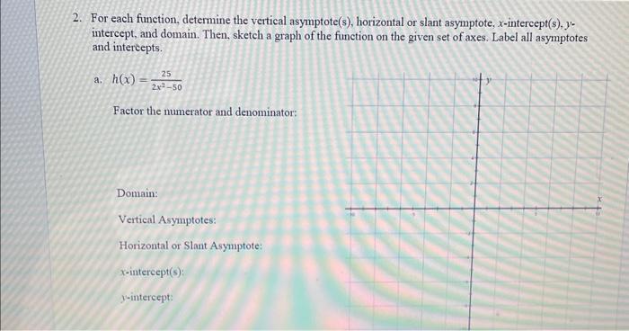 Solved For each function, determine the vertical | Chegg.com