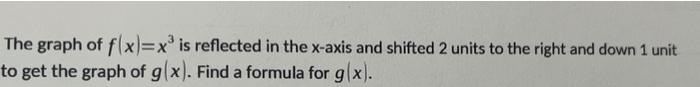 Solved The graph of f(x)=x3 is reflected in the x-axis and | Chegg.com