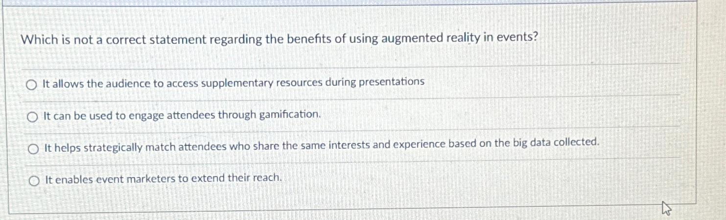 Solved Which is not a correct statement regarding the | Chegg.com