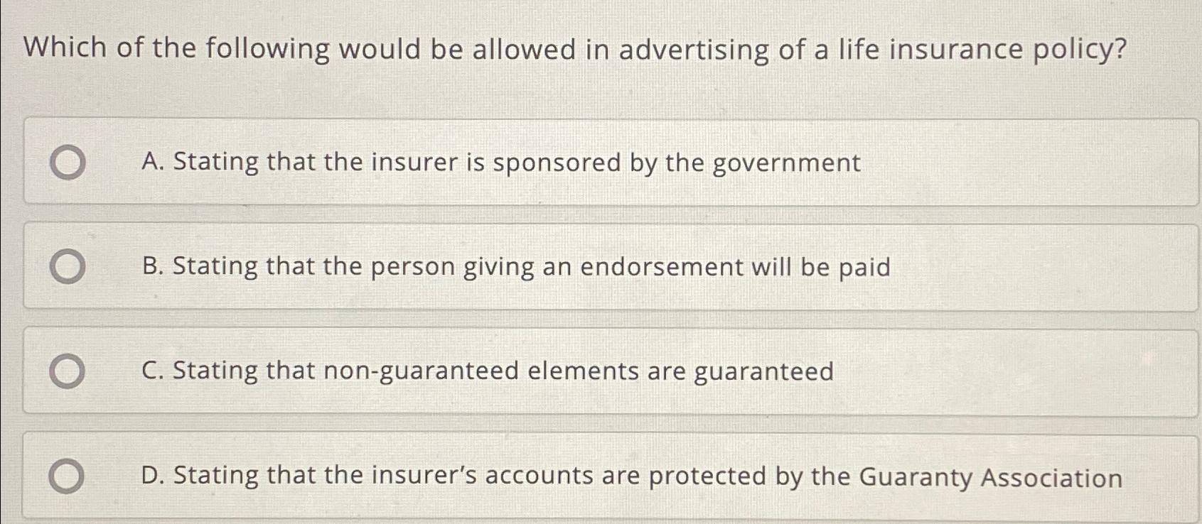 Solved Which of the following would be allowed in | Chegg.com