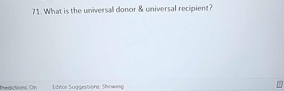 Solved What is the universal donor & universal recipient? | Chegg.com