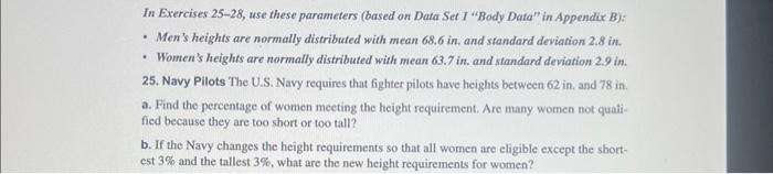 Solved In Exercises 25-28, use these parameters (based on | Chegg.com