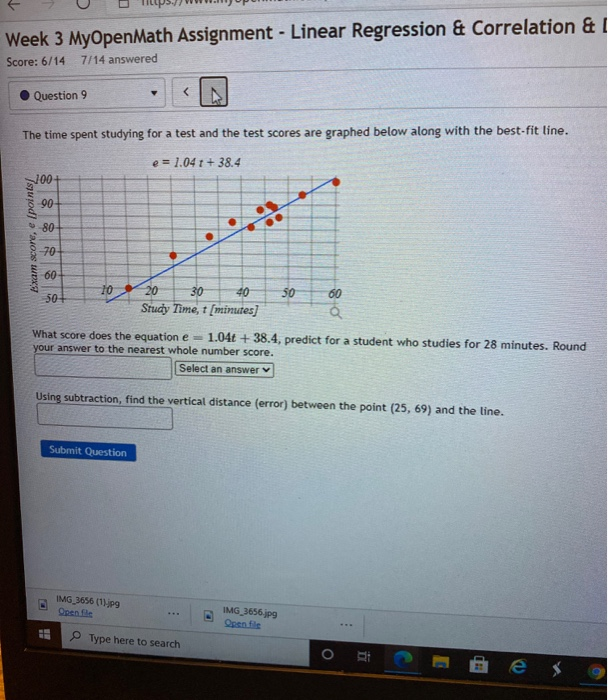 Solved Week 3 Myopenmath Assignment Linear Regression And