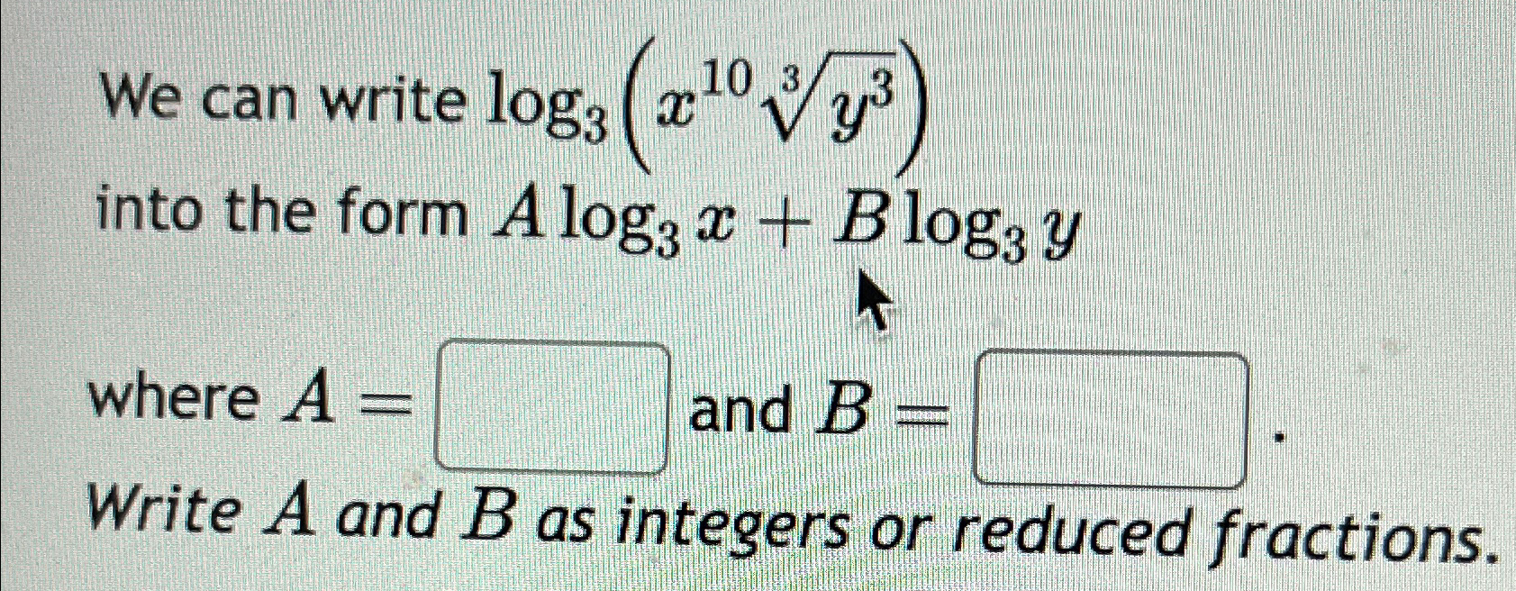 Solved We can write log3(xy33) ﻿into the form | Chegg.com