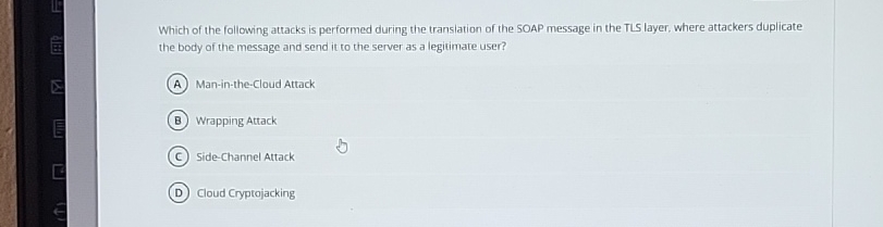 Solved Which of the following attacks is performed during | Chegg.com