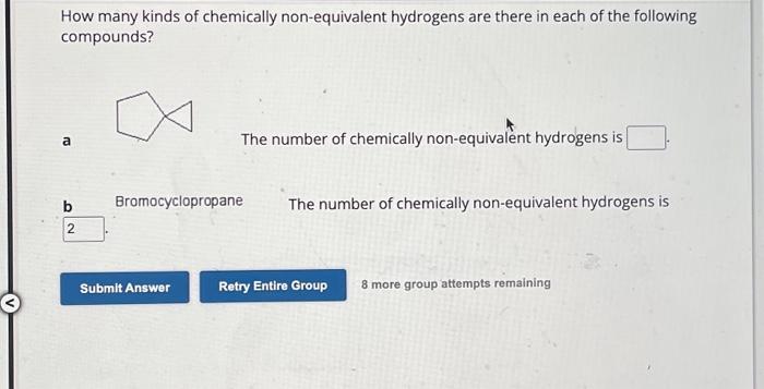 Solved How many kinds of chemically non-equivalent hydrogens | Chegg.com