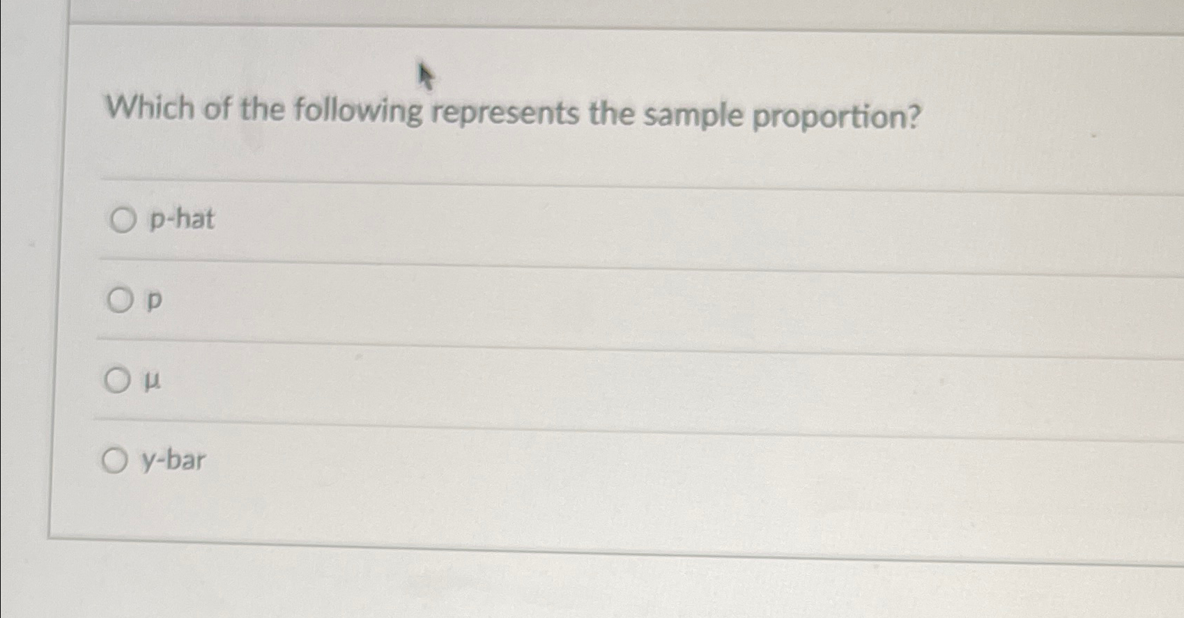 Solved Which of the following represents the sample | Chegg.com