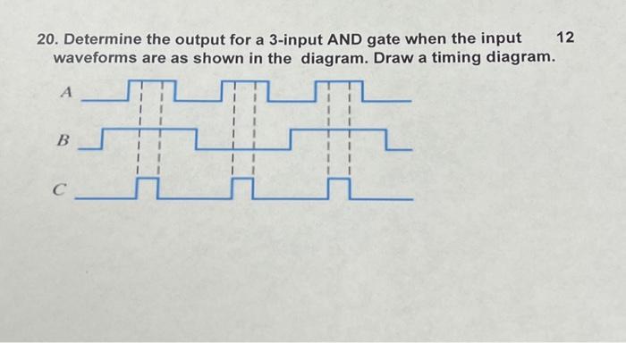 Solved 20. Determine the output for a 3-input AND gate when | Chegg.com