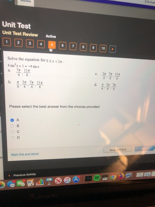 Solved Notes C19-Prec Unit Test Unit Test Review Active | Chegg.com