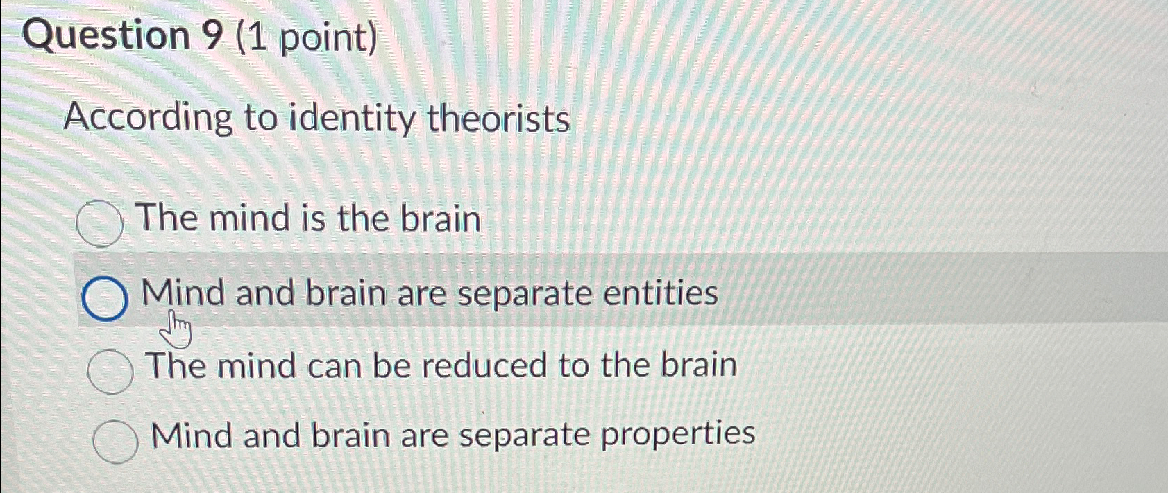 Solved Question 9 (1 ﻿point)According to identity | Chegg.com