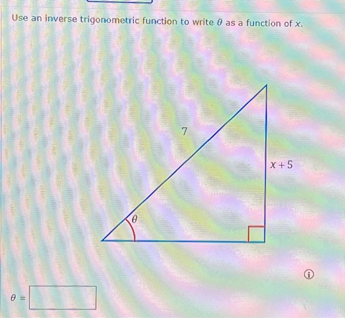 Solved Use An Inverse Trigonometric Function To Write θ As A
