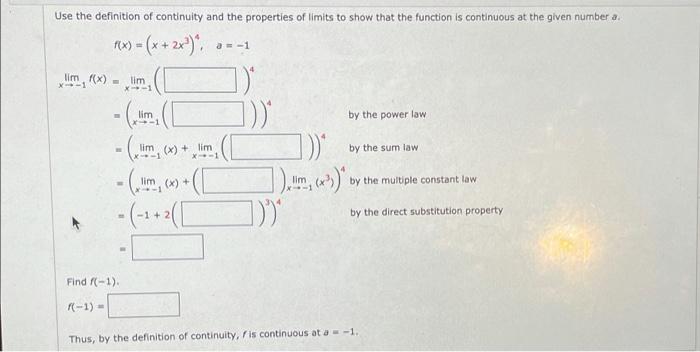Solved Use the definition of continuity and the properties | Chegg.com