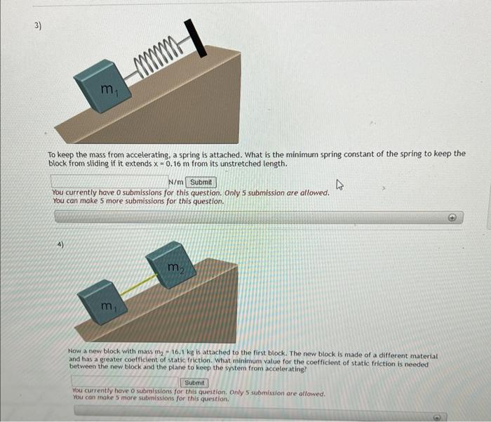 Solved A block with mass m1=9.2 kg is on an incline with an | Chegg.com