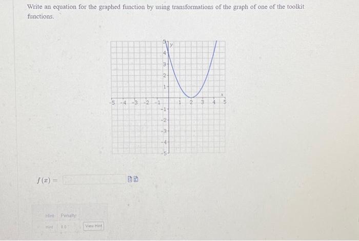 Solved Write an equation for the graphed function by using | Chegg.com