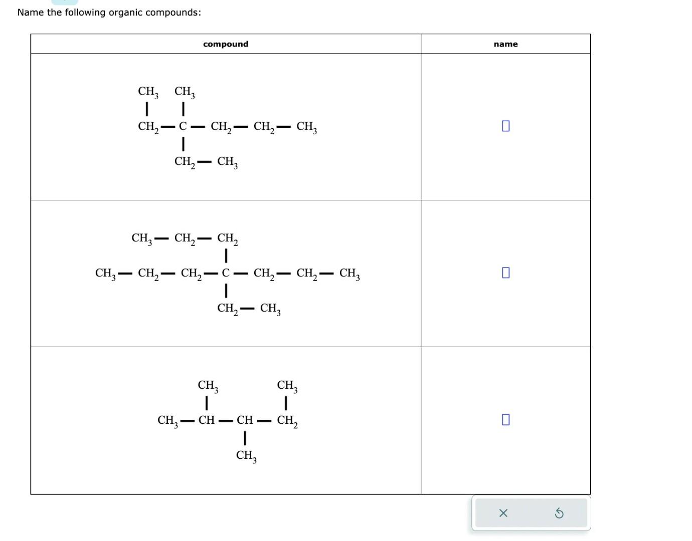Solved Name the family to which each organic compound | Chegg.com