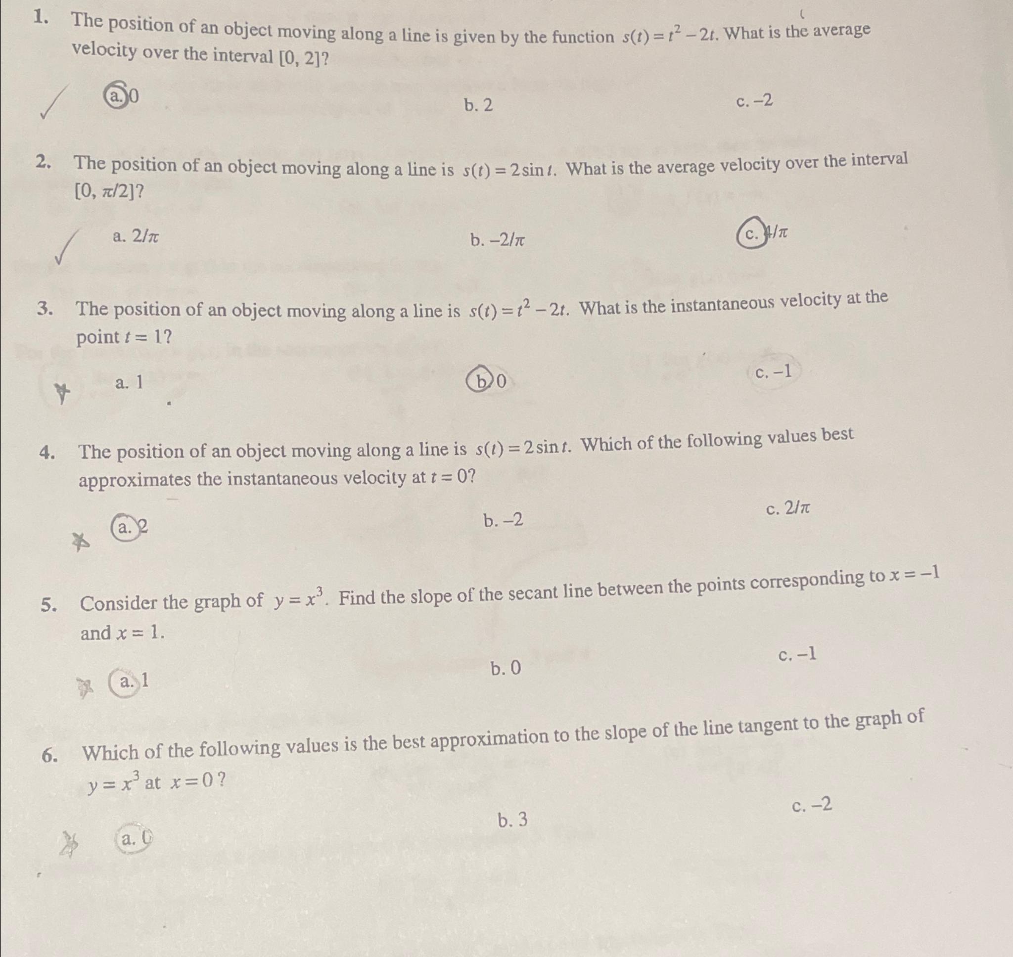 Solved The position of an object moving along a line is | Chegg.com