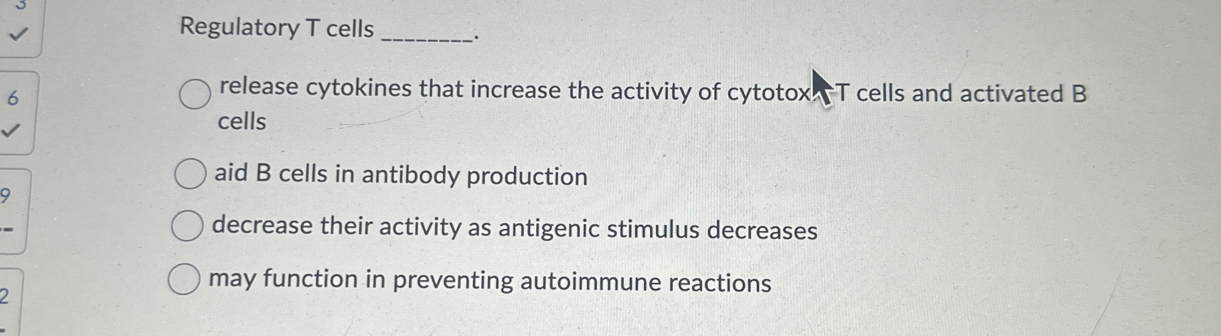 Solved Regulatory T ﻿cells release cytokines that increase | Chegg.com