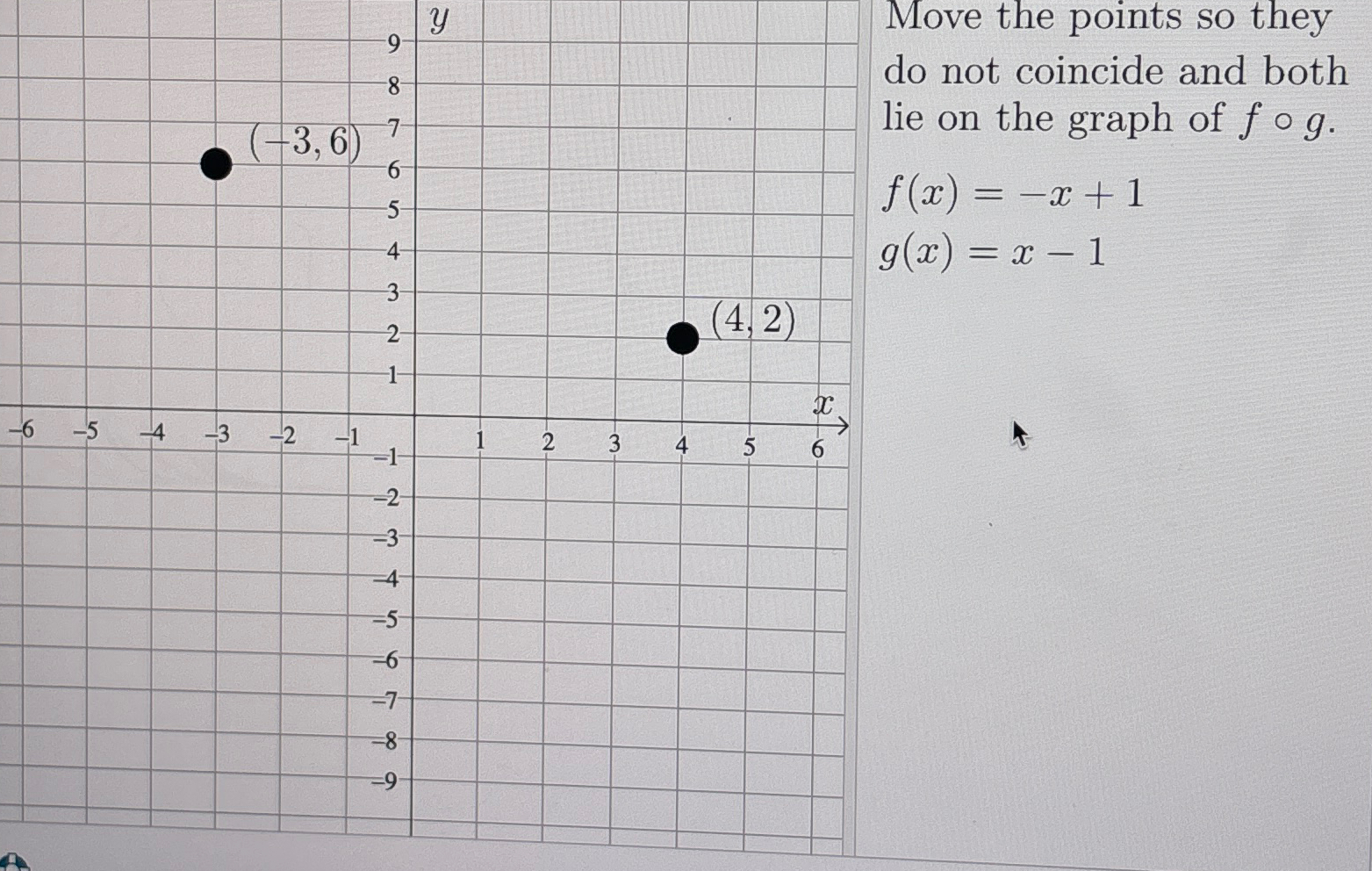 Solved Move the points so they do not coincide and both lie | Chegg.com