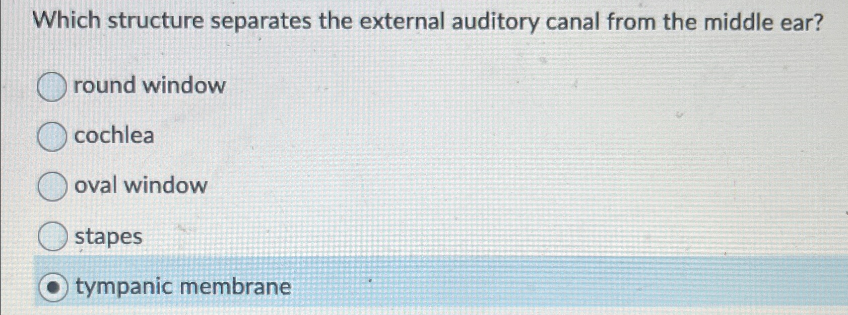Solved Which structure separates the external auditory canal | Chegg.com