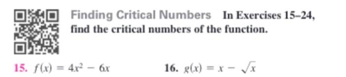 Solved Finding Critical Numbers In Exercises 15-24, find the | Chegg.com