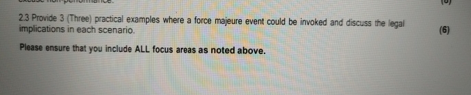 Solved 2.3 ﻿Provide 3 (Three) ﻿practical examples where a | Chegg.com
