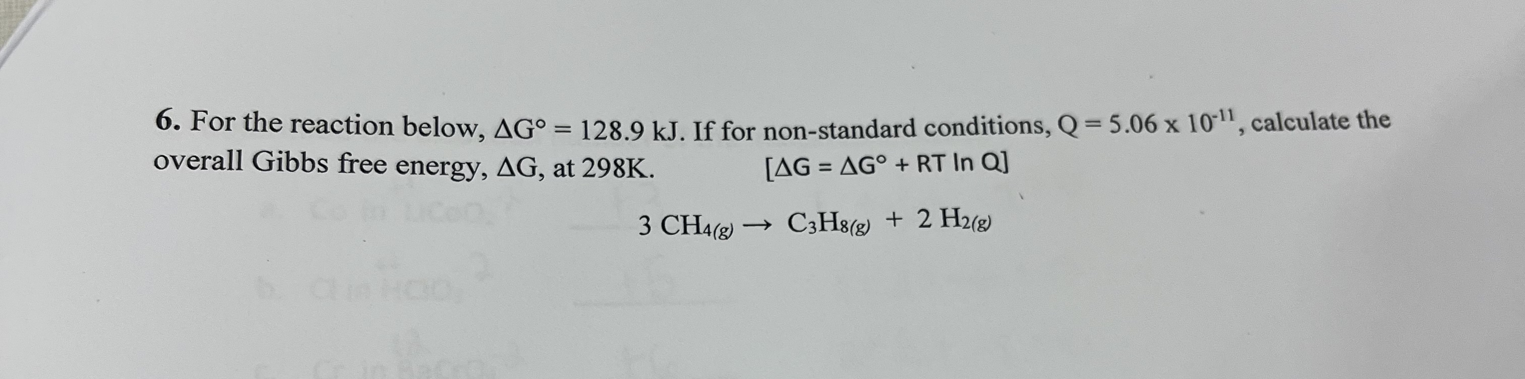 Solved For the reaction below, ΔG°=128.9kJ. ﻿If for | Chegg.com