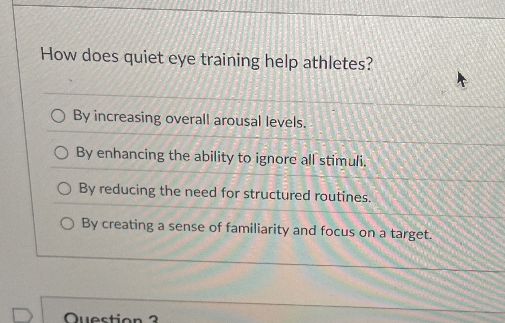 Solved How does quiet eye training help athletes?By | Chegg.com