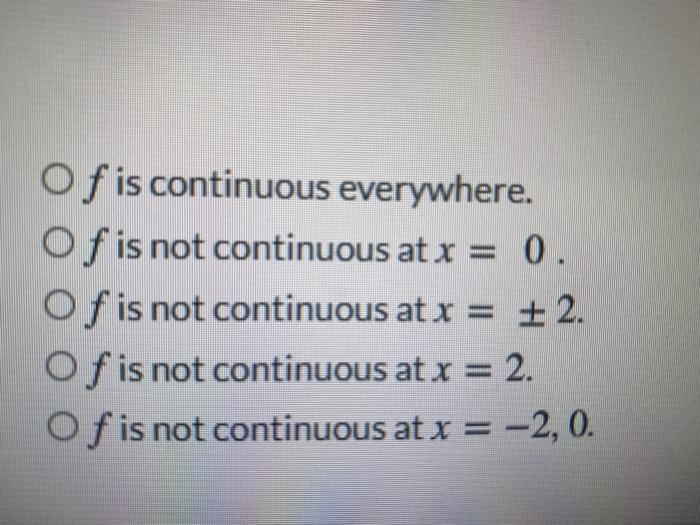 Solved Find values of x, if any, at which the given function | Chegg.com