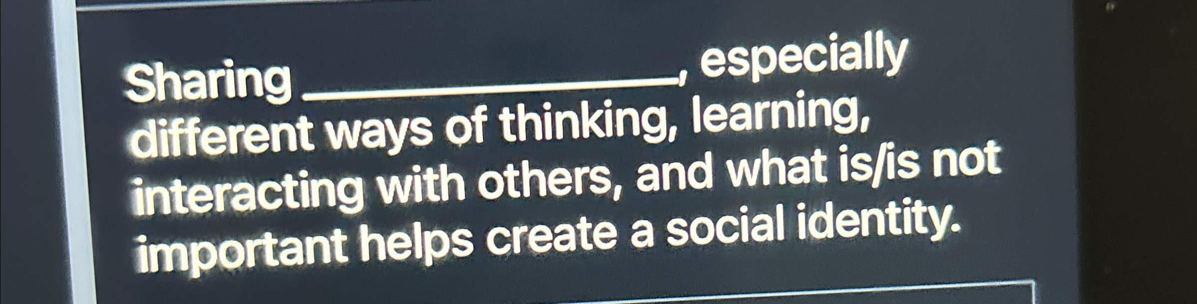 Solved Sharing q, ﻿especially different ways of thinking, | Chegg.com