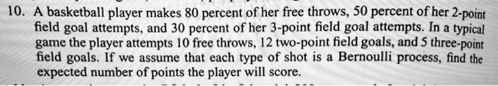 Solved A basketball player makes 80 percent of her free | Chegg.com