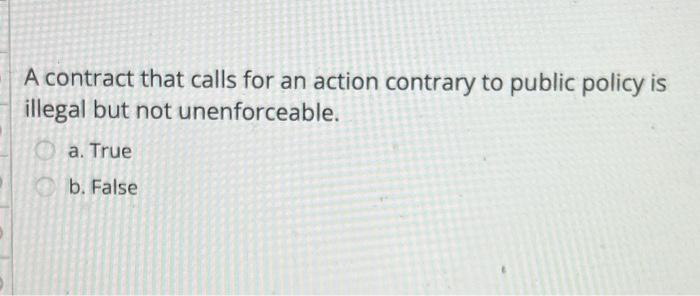 A contract that calls for an action contrary to | Chegg.com