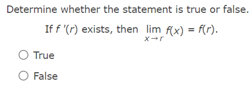 Solved Determine whether the statement is true or false.If | Chegg.com