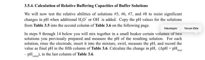 Solved 3.5.4. Calculation of Relative Buffering Capacities | Chegg.com