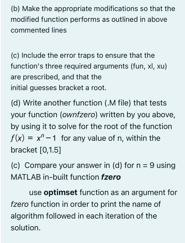 Solved NOTE: You need to write a MATLAB code and Mfiles | Chegg.com