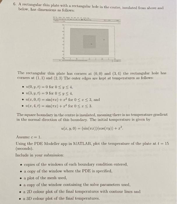 Solved 6. A rectangular thin plate with a rectangular hole | Chegg.com