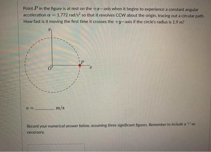 Solved Point P in the figure is at rest on the +x-axis when | Chegg.com