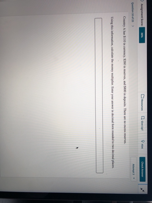 Solved Assignment Score: 36% Resources Give Up? Hint Check | Chegg.com