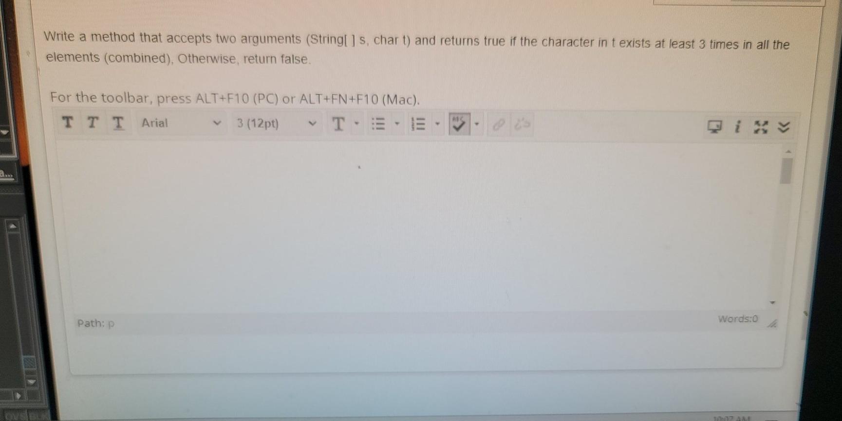 Solved Write a method that accepts two arguments (String[] | Chegg.com