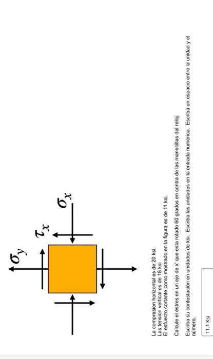 Solved The horizontal compression is 20 ksi. The vertical | Chegg.com