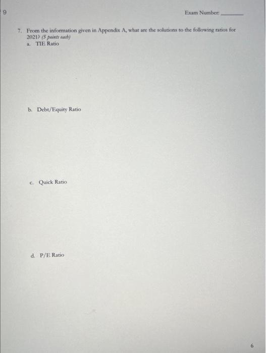 Solved 7. From the information given in Appendix A, what are | Chegg.com