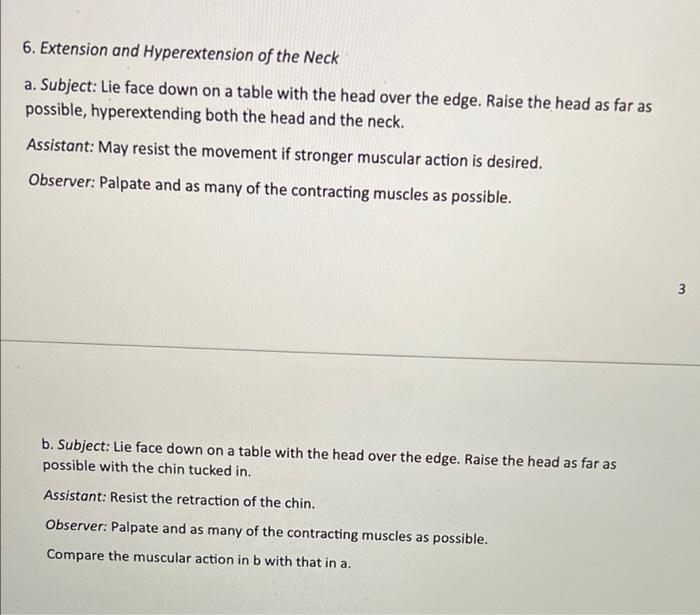 Solved 6. Extension and Hyperextension of the Neck a. | Chegg.com