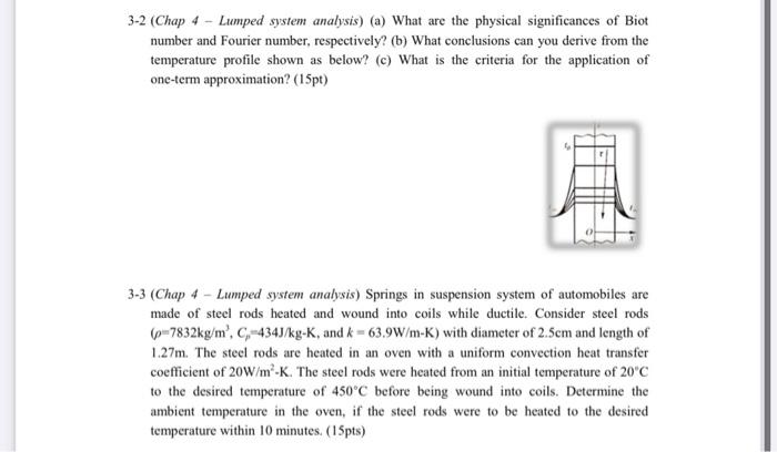 Solved 3-2 (Chap 4 - Lumped system analysis) (a) What are | Chegg.com