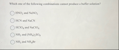 Solved Which one of the following combinations cannot | Chegg.com