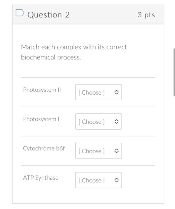 Solved Question 2 Match each complex with its correct | Chegg.com