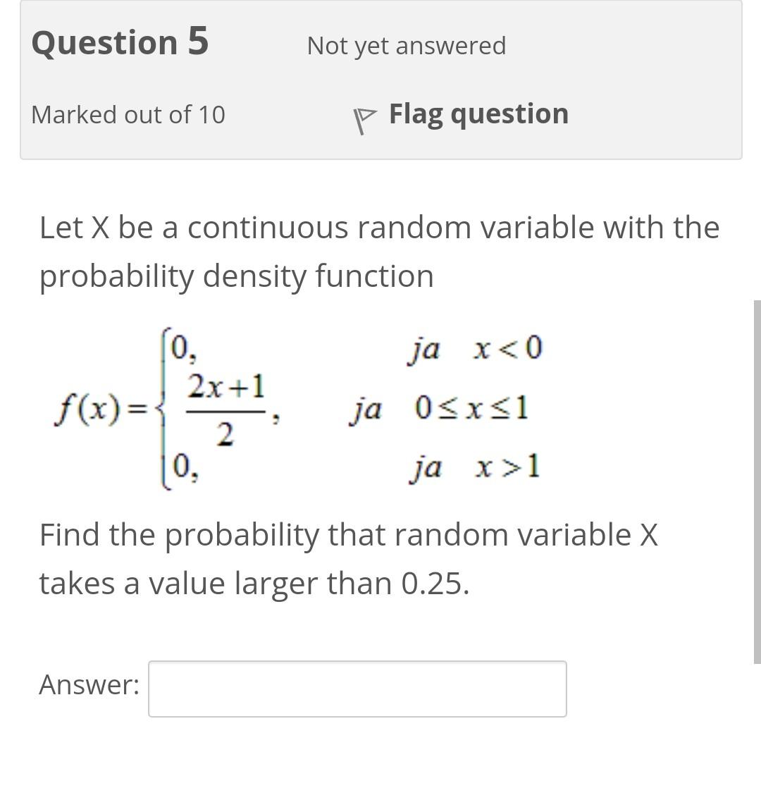 Solved Let X be a continuous random variable with the | Chegg.com